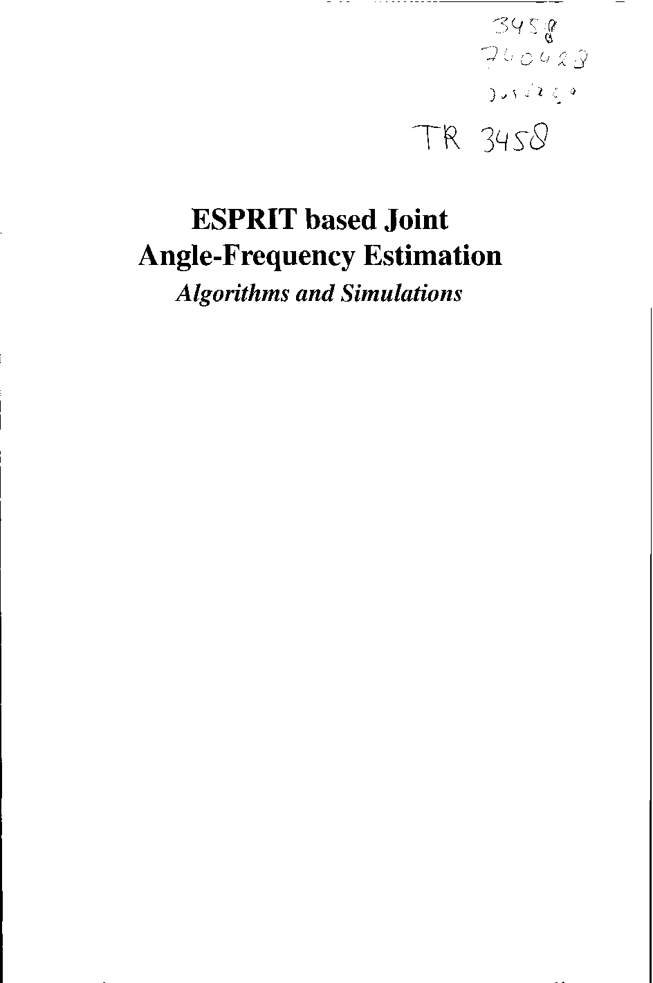 Esprit Based Joint Angle Frequency Estimation Algorithms And 5536